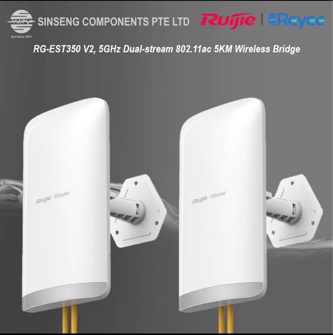 [Retail Exclusive Limited] Ruijie 5KM RG-EST350 V2, 5GHz Dual-stream ...