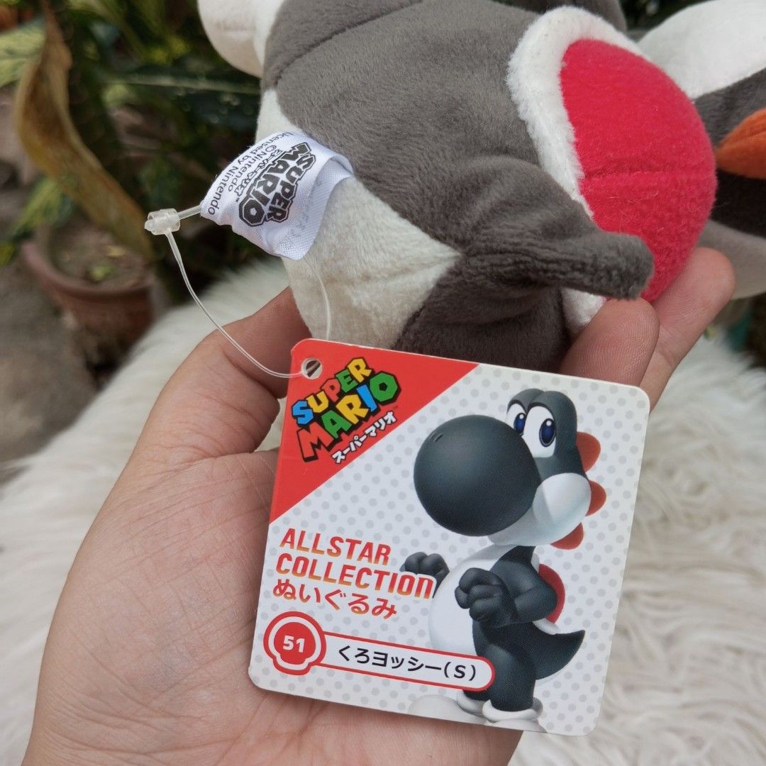 SAN-EI Super Mario Bros All Star Collection Black/Gray Yoshi Rare Plush ...