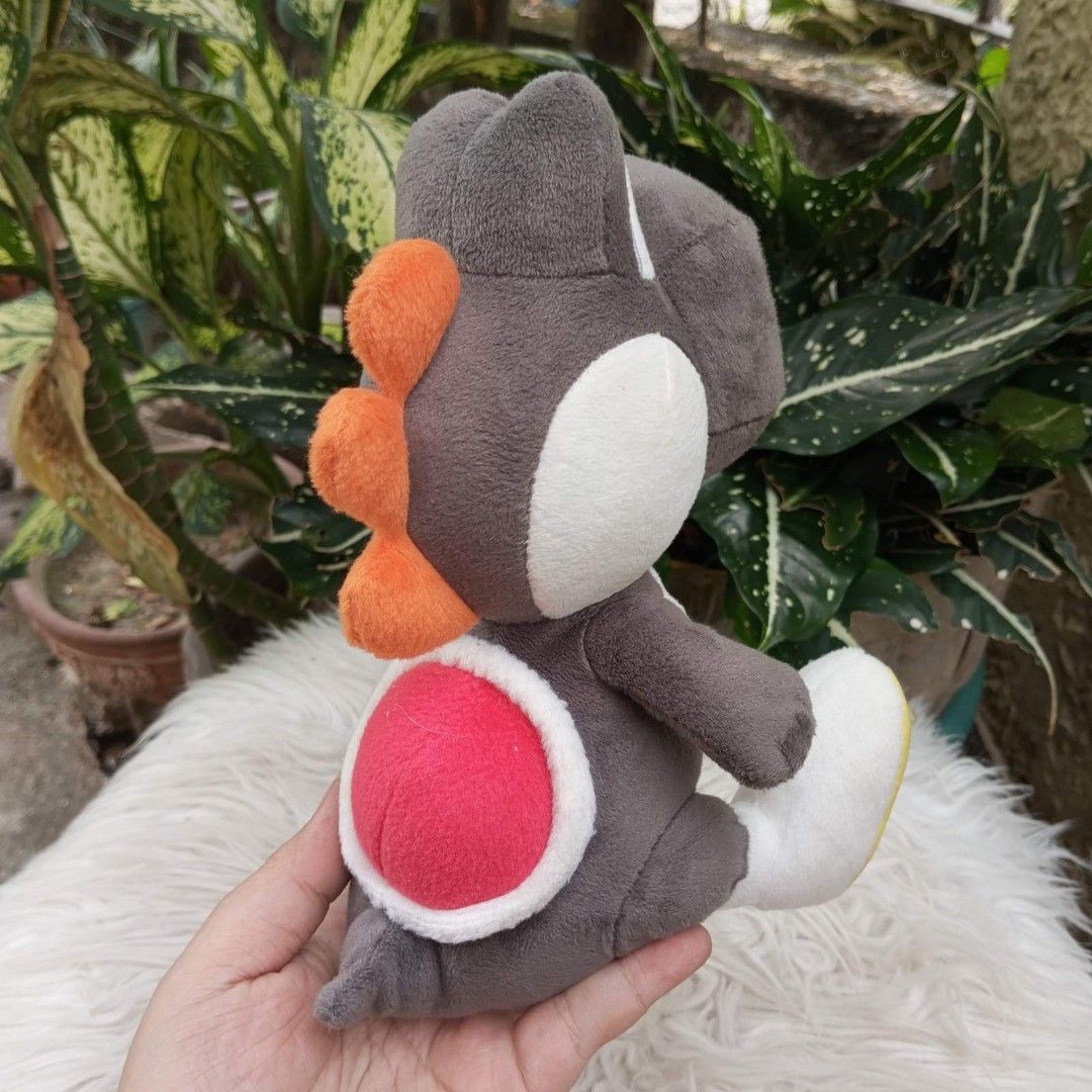 SAN-EI Super Mario Bros All Star Collection Black/Gray Yoshi Rare Plush ...