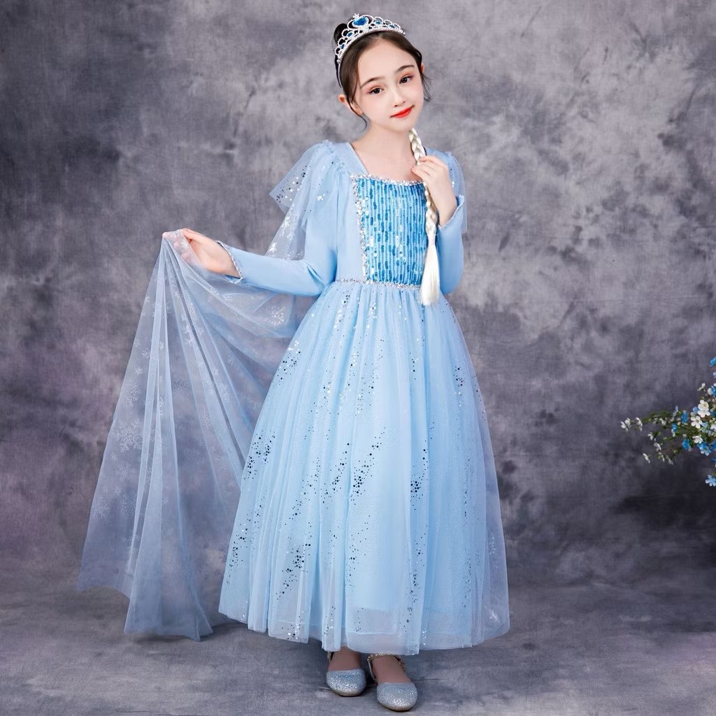 SG Seller BN Frozen ELSA Character DRESS Long Sleeve Imported COSTUME ...