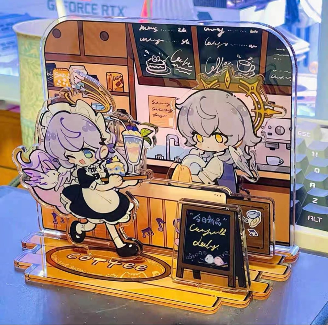 sunday and robin cafe acylic standee mini chibi hsr honkai star rail ...