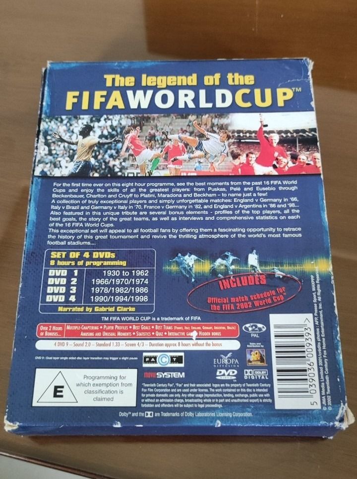 The Legend Of The FIFA World Cup The Complete Story 1930-1998 4x-DVD ...