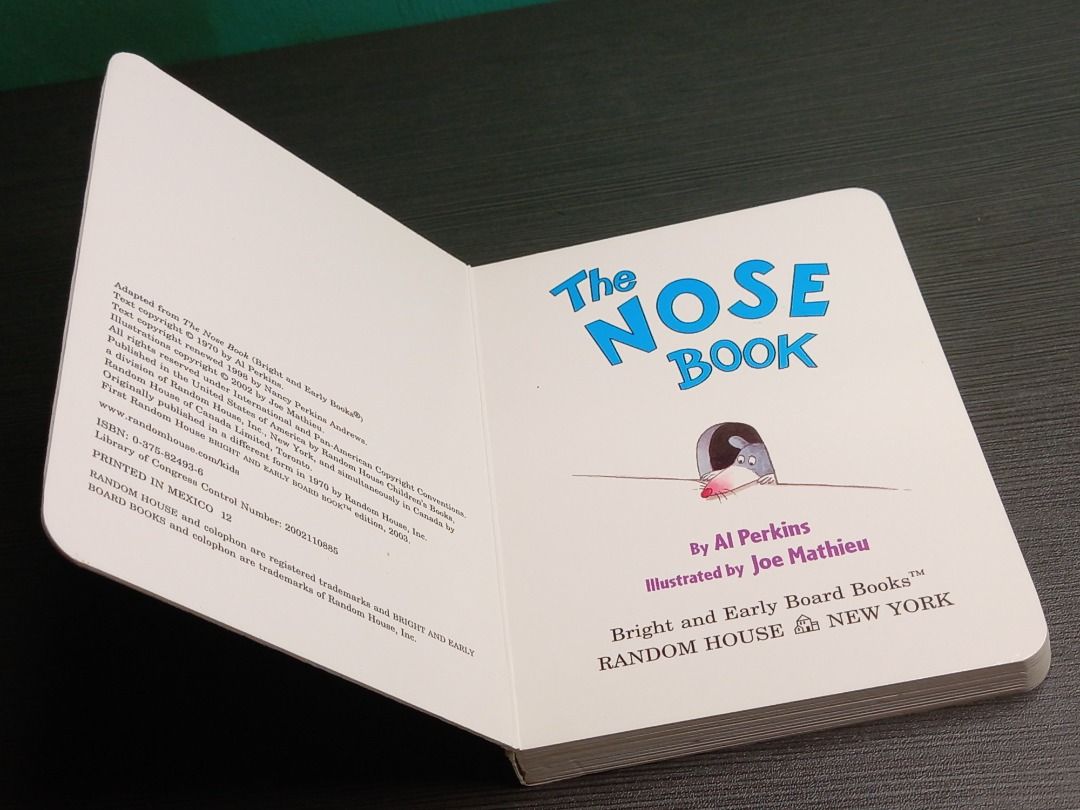 The Nose Book Board Book by Al Perkins Illustrated by Joel Mathieu ...