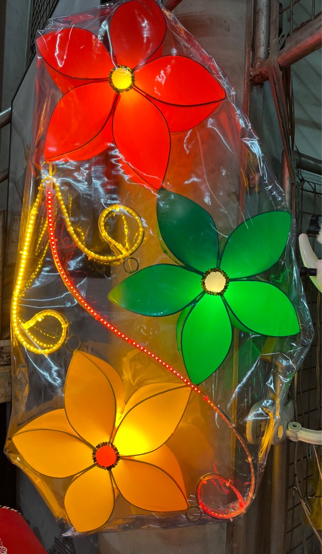 Tri Color Lighted Star Hanging Parol, Furniture & Home Living, Lighting ...