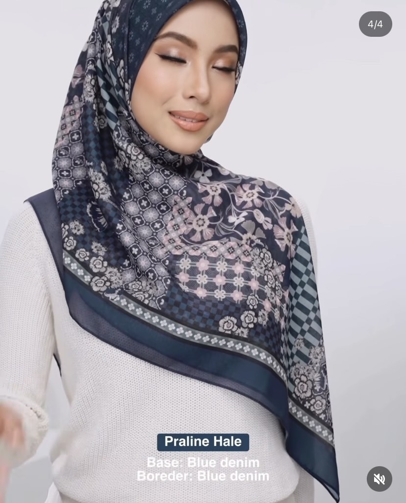Tudung Ruffle x Gigi Coffee - Praline Hale (Square), Women's Fashion ...