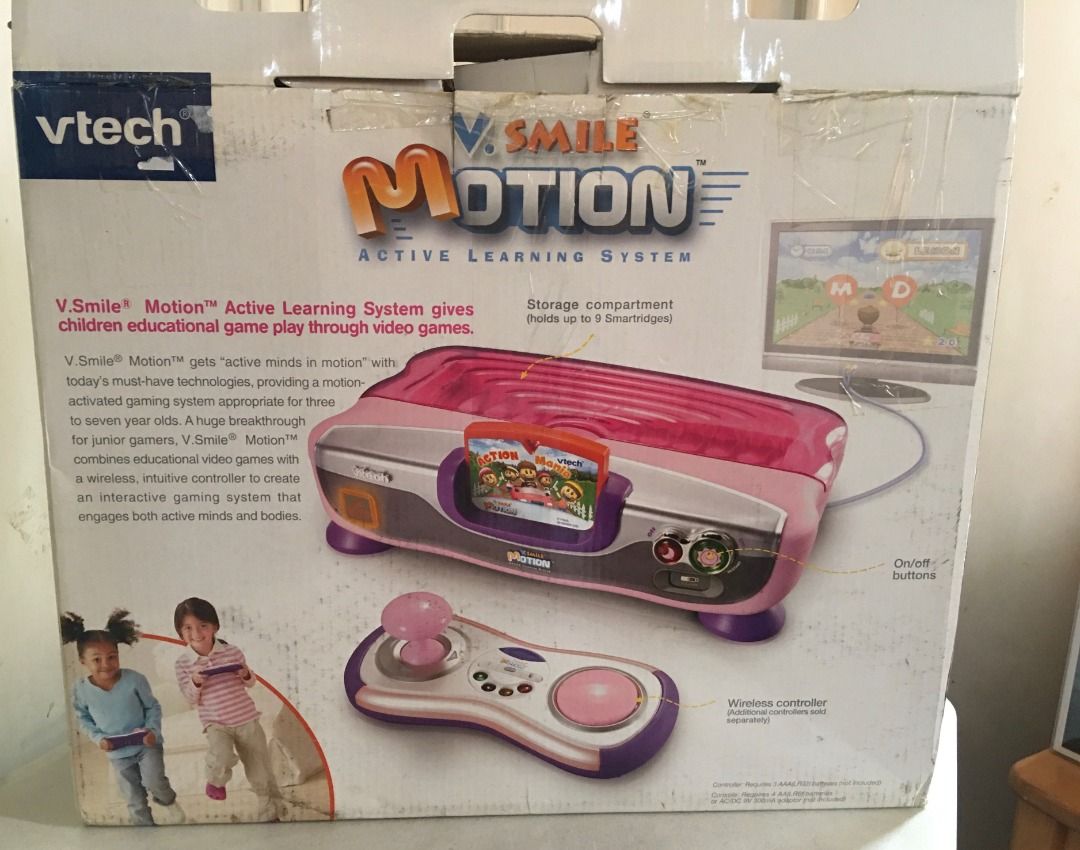 Vtech Vsmile V-motion Active Learning System TV Console Game - Pink ...