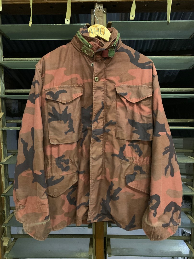 Vtg Army 80’s M65 Red Carmine Small Short Scovill, Men's Fashion, Tops & Sets, Tshirts & Polo ...