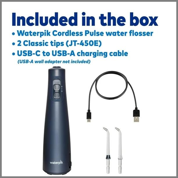 Waterpik Cordless Pulse Rechargeable Portable Water Flosser with 2 Tips ...