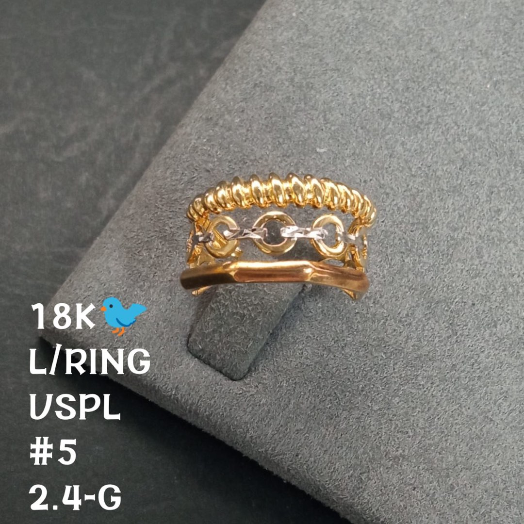 18k Saudi Gold Tricolor Assorted Design Rings, Women's Fashion, Jewelry ...