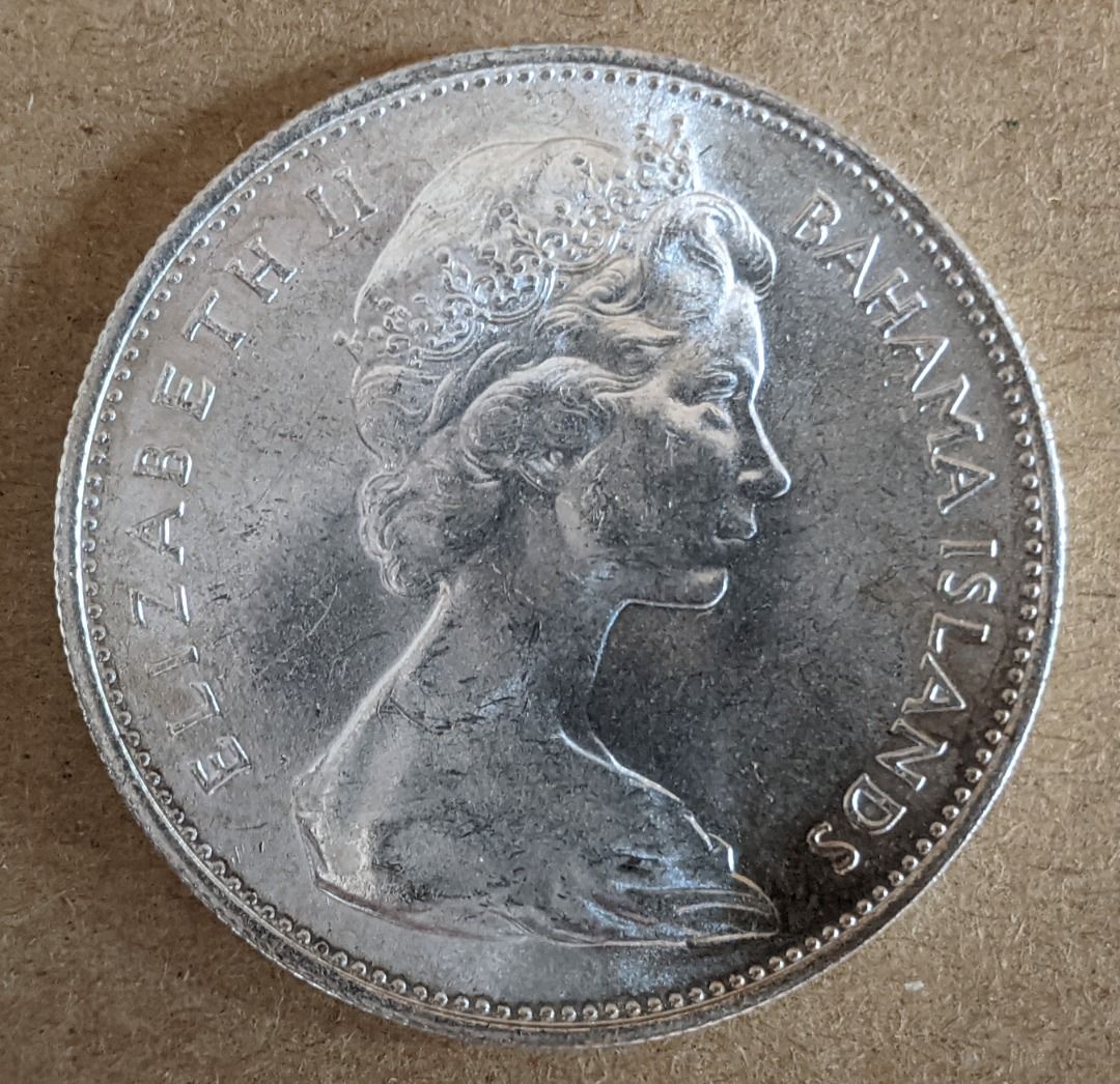 1966 Bahamas 1 Dollar - vintage colonial silver coin (pre-Commonwealth ...