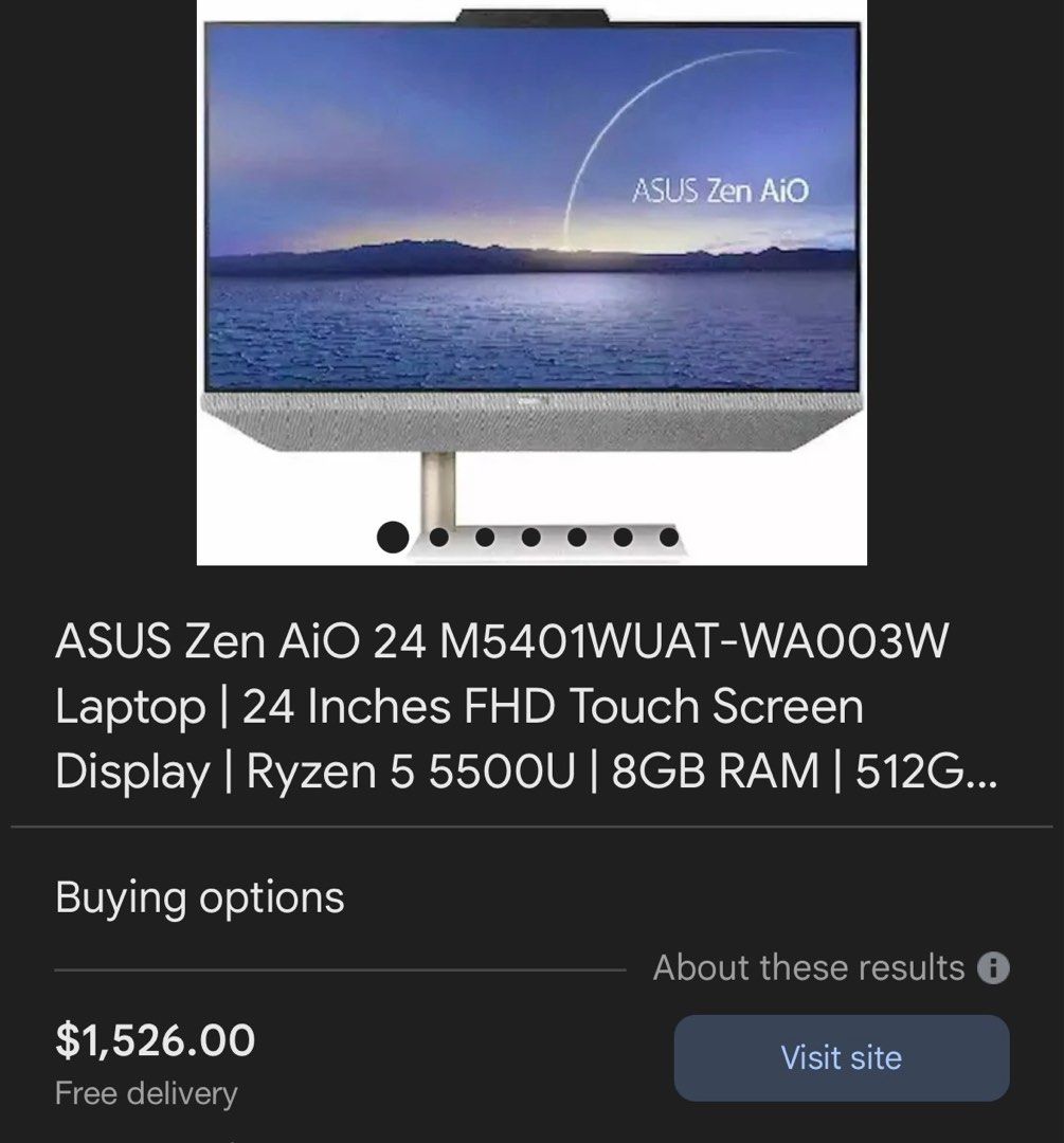 ASUS ZEN AiO All-in-One 24" inch Touch Screen FHD Desktop Computer PC ...