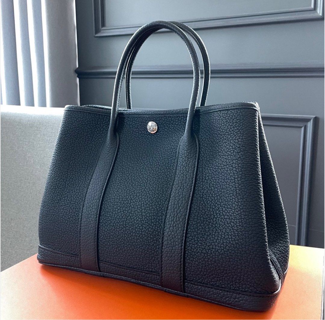 Authentic Hermes Garden Party 30 Blue Indigo Negonda leather brand new ...