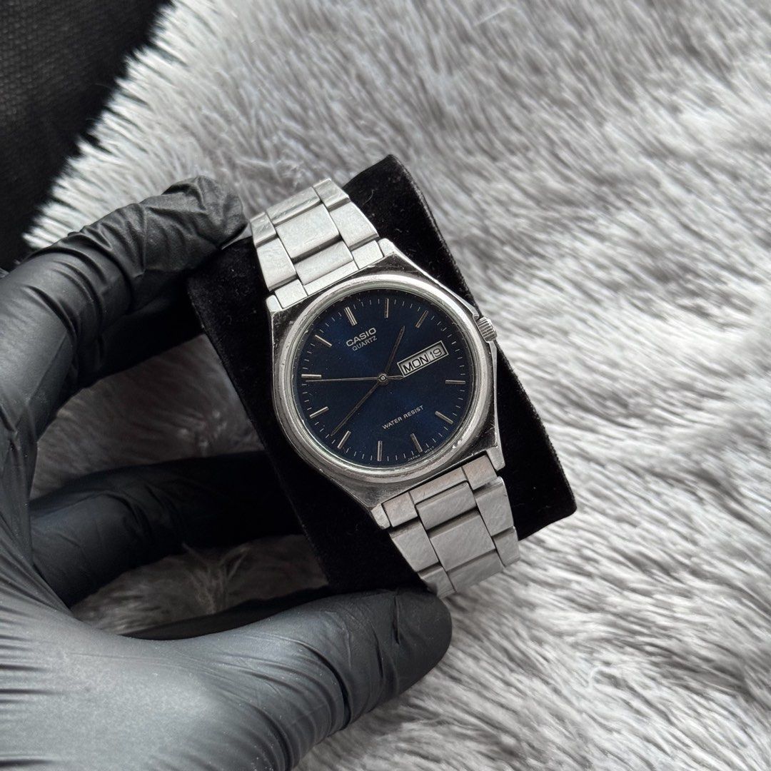 (Barunya 1,5jt) Jam Tangan Casio Day Date Original Blue Dial, Fesyen ...