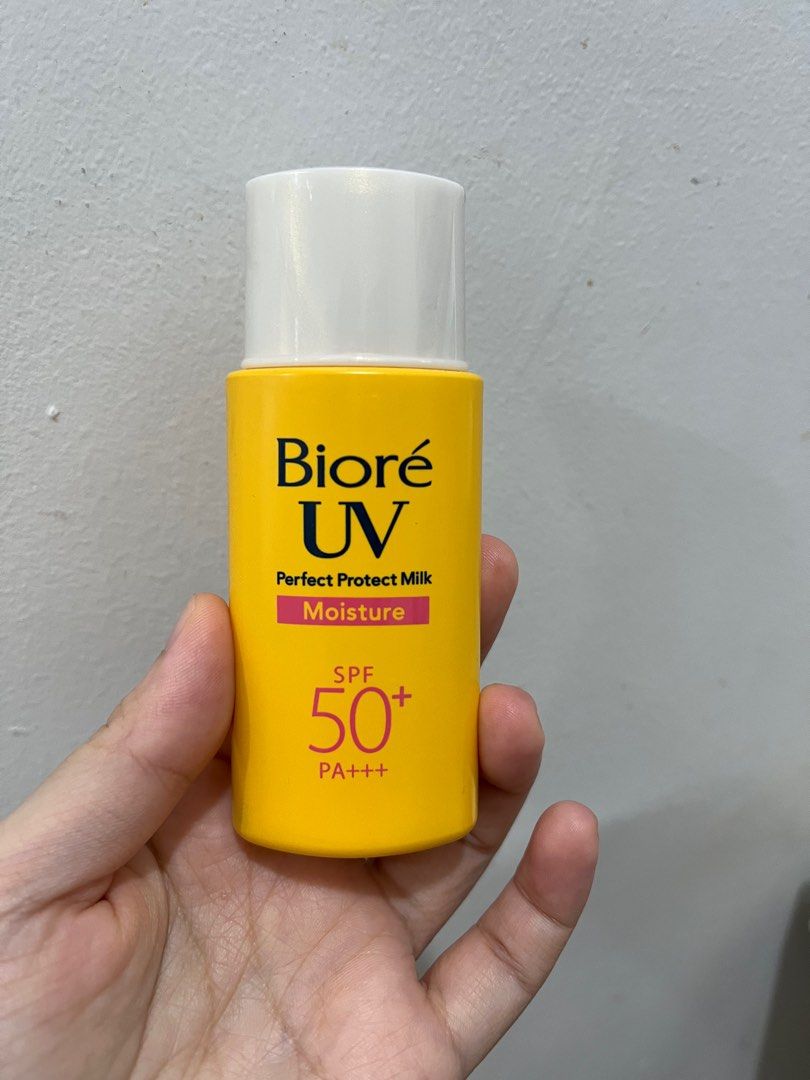 Biore UV perfect protect milk sunscreen (moisture) SPF 50+, Beauty ...