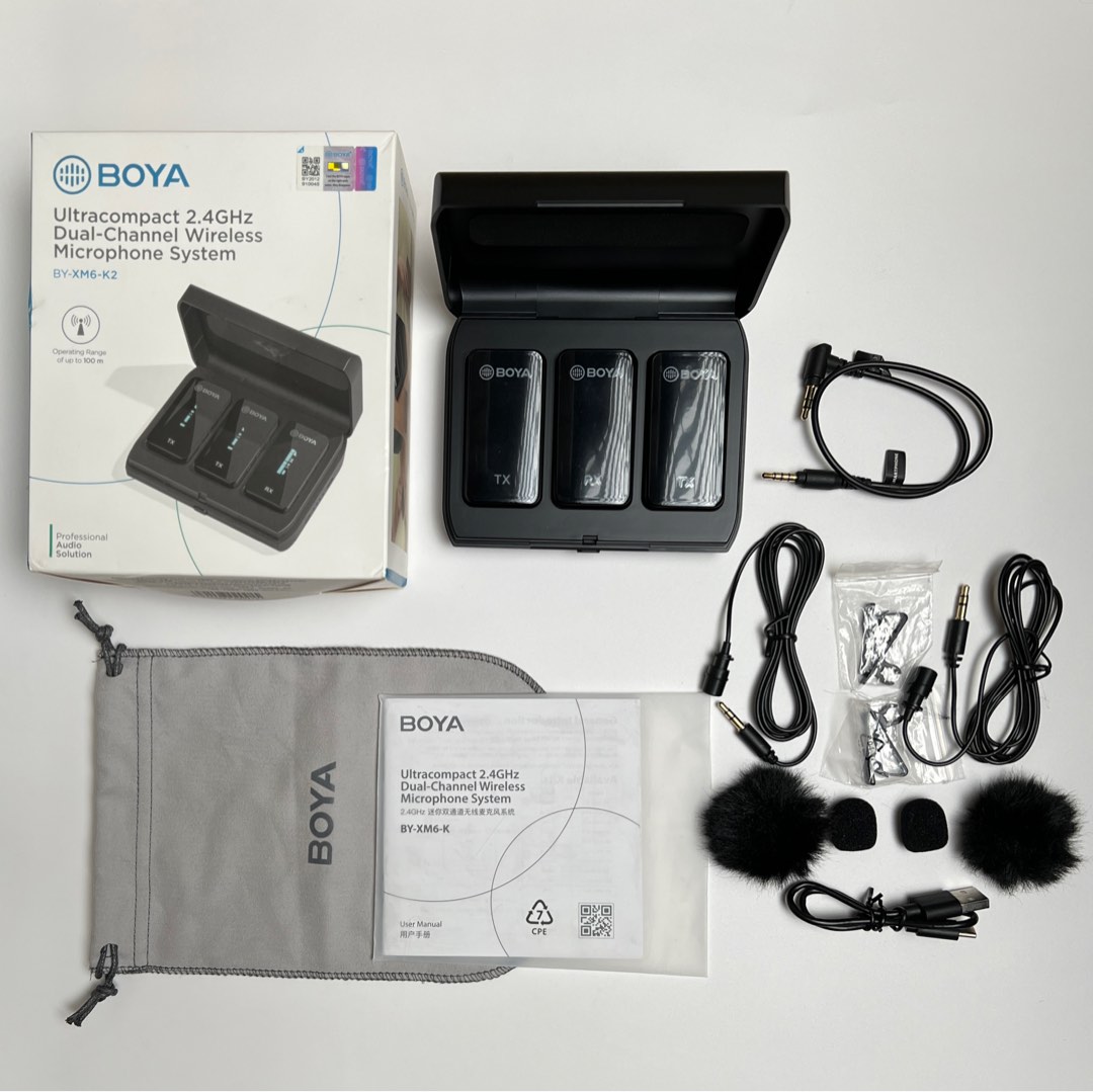 Boya Dual Wireless Microphone System - good as new (model no. BY-XM6-K2 ...