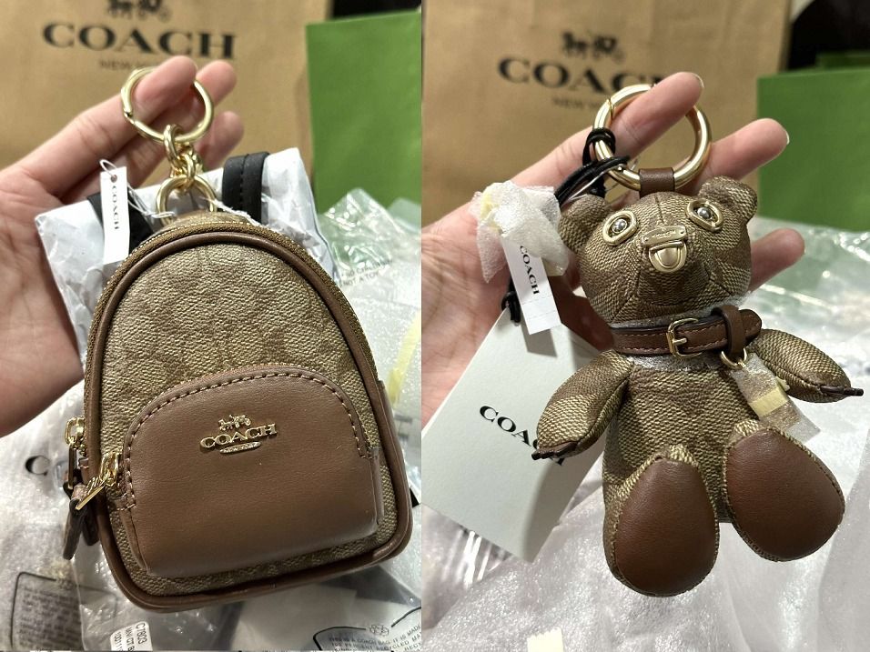 Coach Mini Court Backpack Bag Charm In Signature Canvas With Coach ...