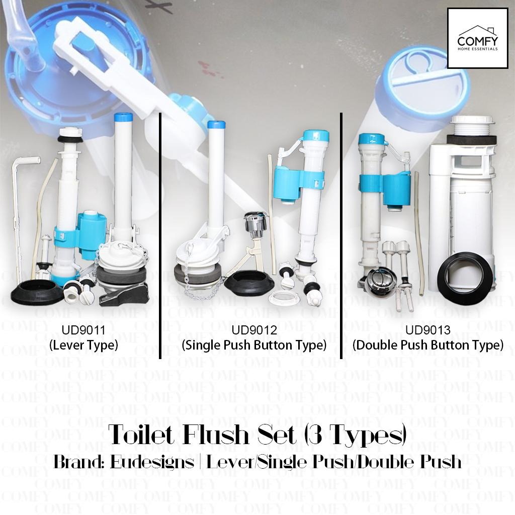 CR Toilet Bowl Water Tank Fittings Set Single Double Push Button or ...