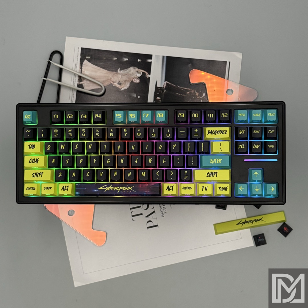 Cyberpunk 2077 Keycap Side Print PBT Cherry Dye Sub 134pcs For ...