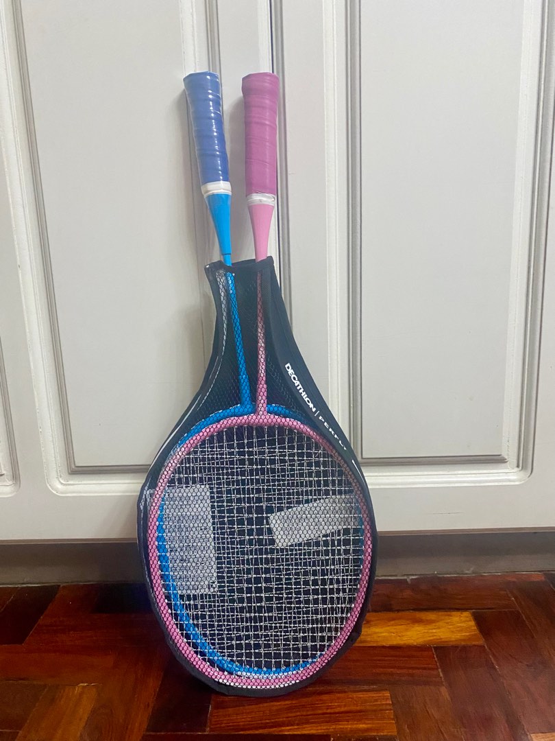 Decathlon-Perfly- BR100 Starter Kid Badminton Racquet Set Blue Pink ...
