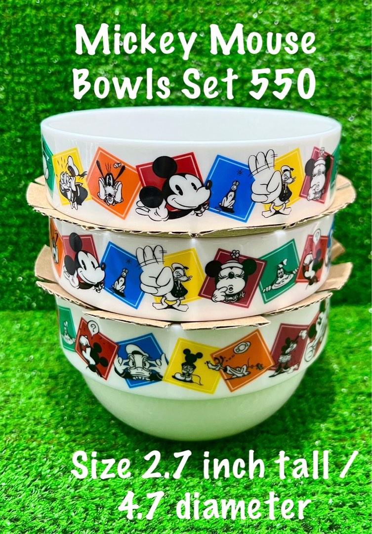 Disney Mickey Mouse Ceramics Bowl Set, Furniture & Home Living ...