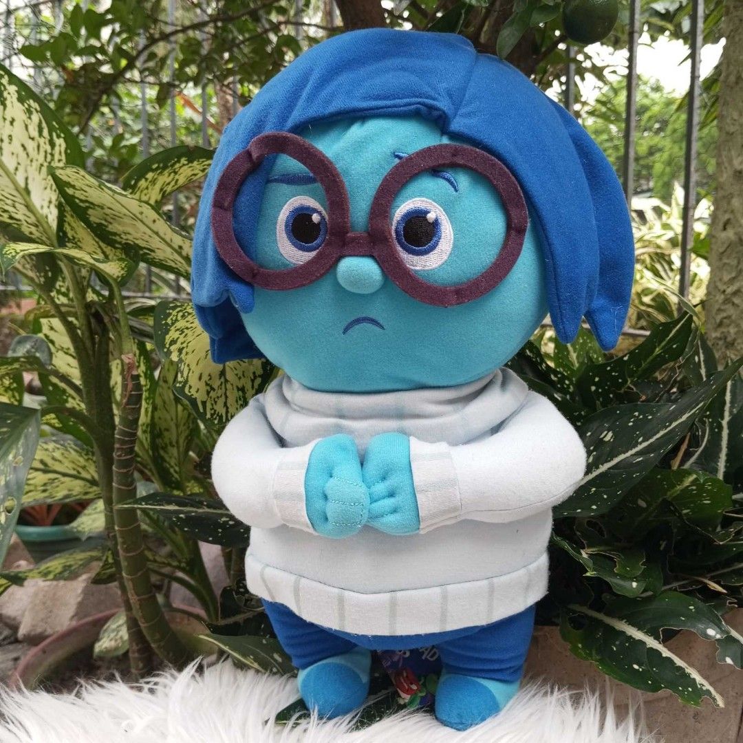 DISNEY Pixar Inside Out Sadness Blue Emotion Authentic Plush Toy ...