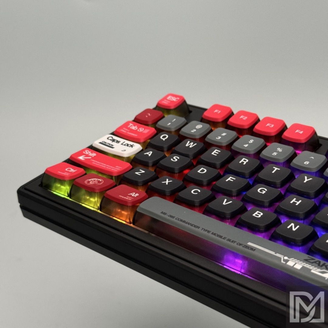 Gundam Keycap PBT MDA Profile Dye Sub Keycaps Zaku Red 122pcs For ...