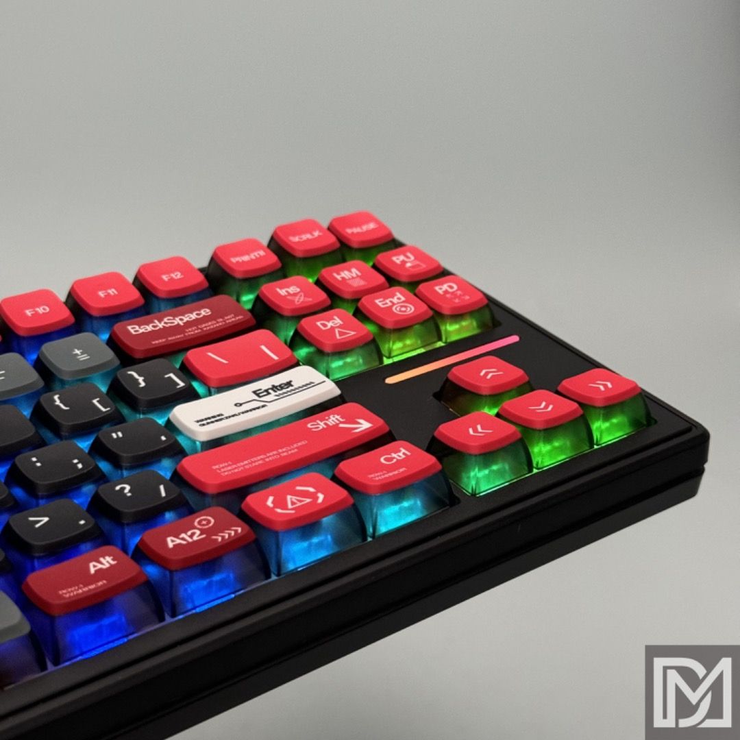 Gundam Keycap PBT MDA Profile Dye Sub Keycaps Zaku Red 122pcs For ...