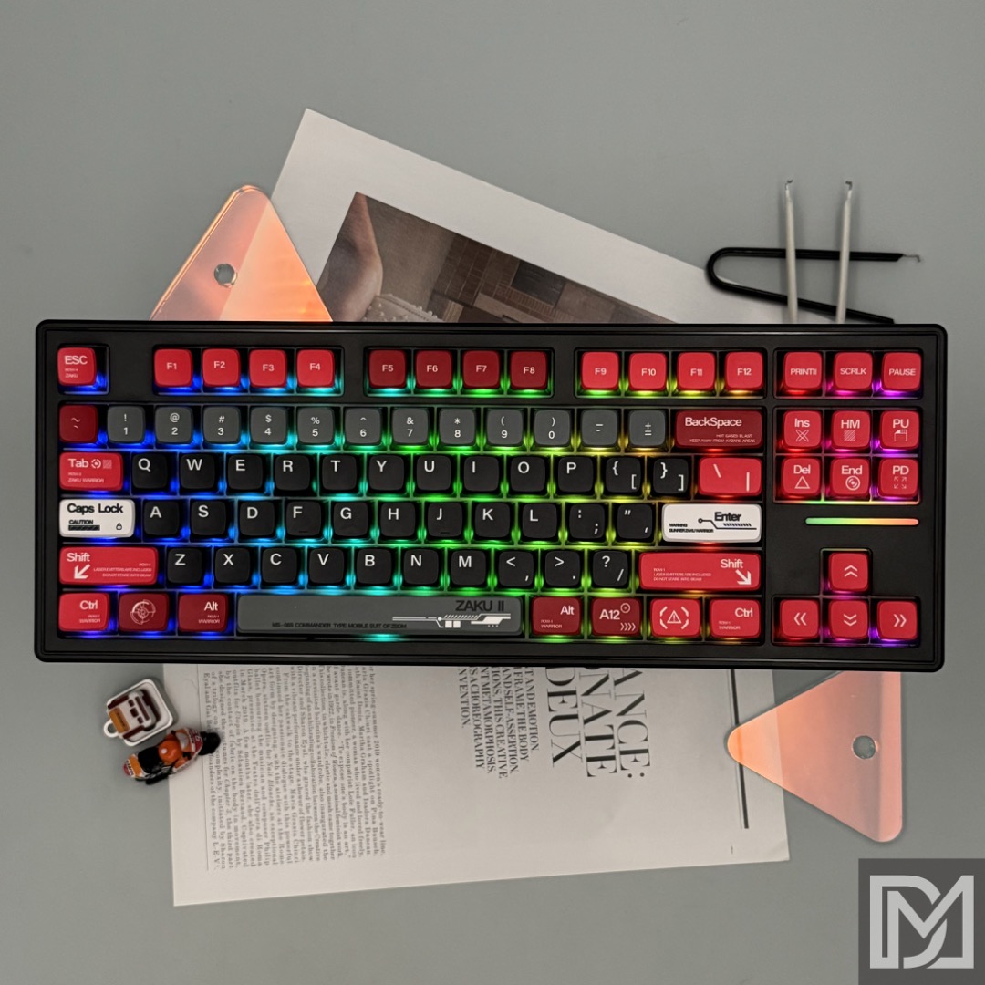 Gundam Keycap PBT MDA Profile Dye Sub Keycaps Zaku Red 122pcs For ...