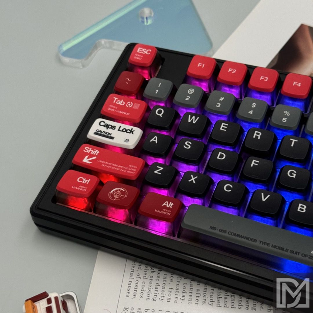Gundam Keycap PBT MDA Profile Dye Sub Keycaps Zaku Red 122pcs For ...