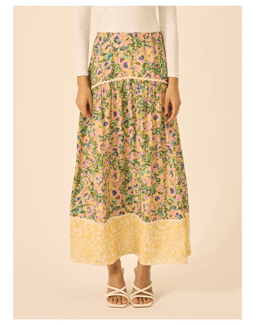 HANI MOKHTA RENT - Flores Swing Skirt in Evergreen, Women's Fashion ...