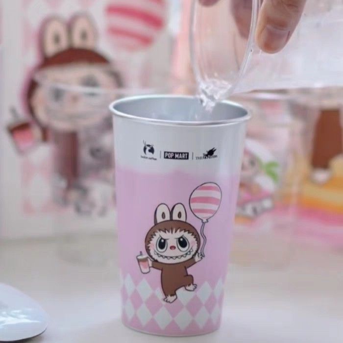 Limited edition labubu and lucking coffee changing cup, Furniture ...