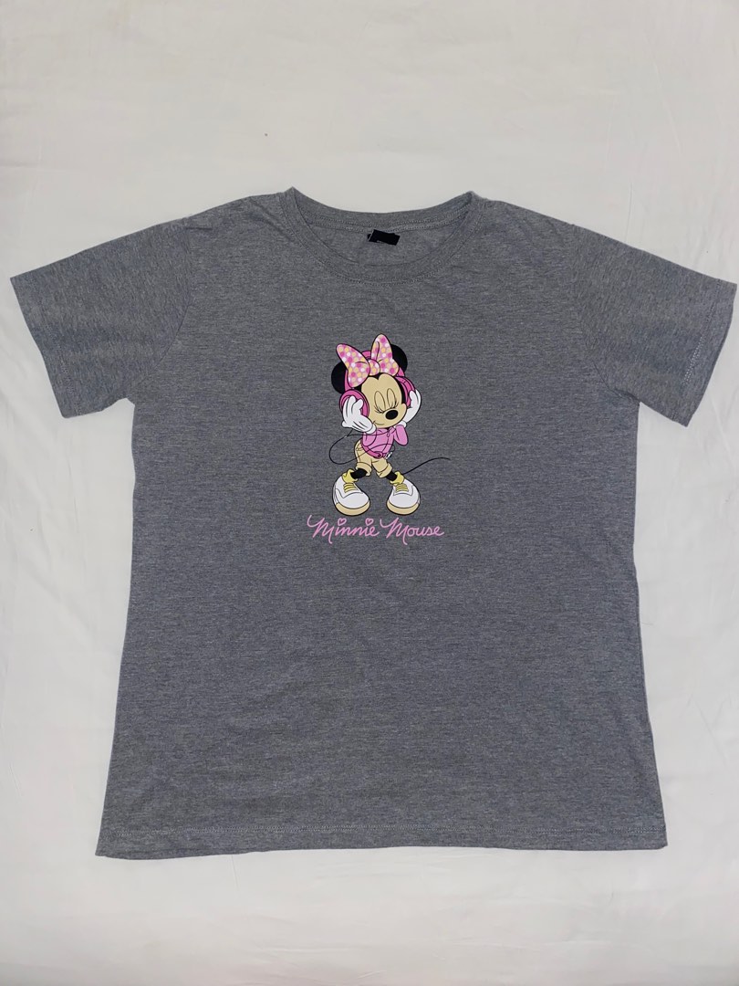 Minnie Mouse Gray Shirt, Women's Fashion, Tops, Shirts on Carousell