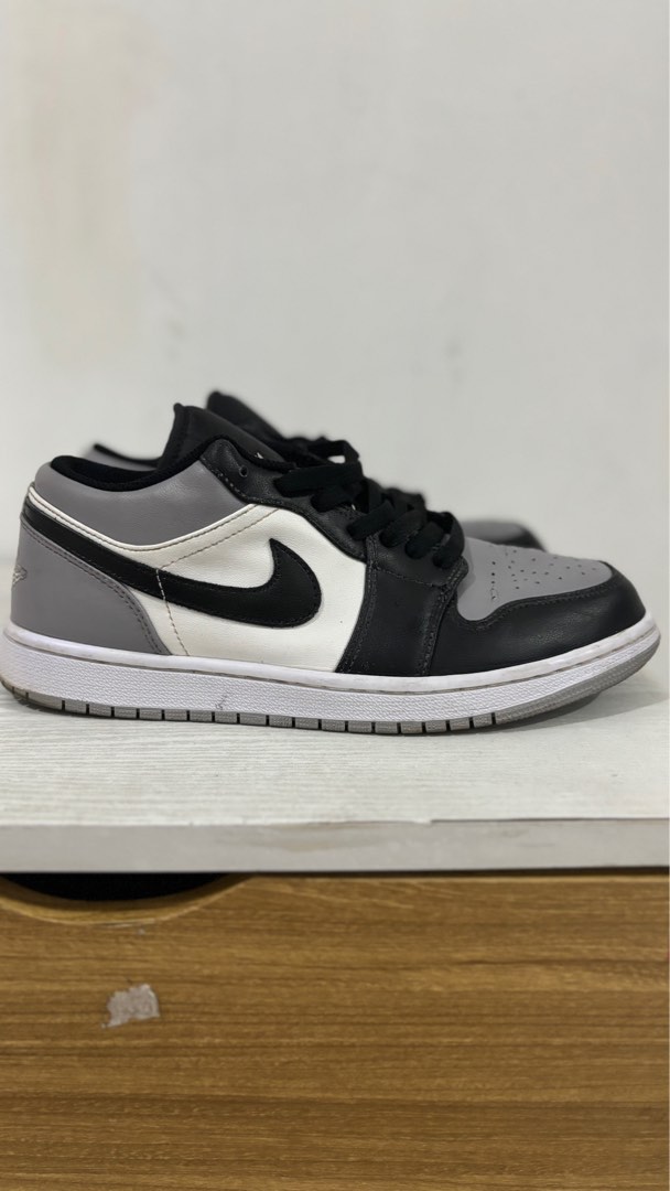 Nike Air Jordan Low Unisex Abu Putih Hitam, Fesyen Pria, Sepatu ...