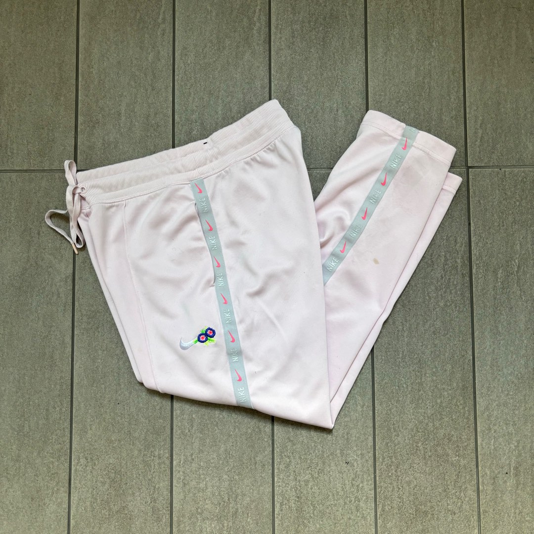 Nike Sidetape Flowers Pink Track Bottom, Women's Fashion, Bottoms ...