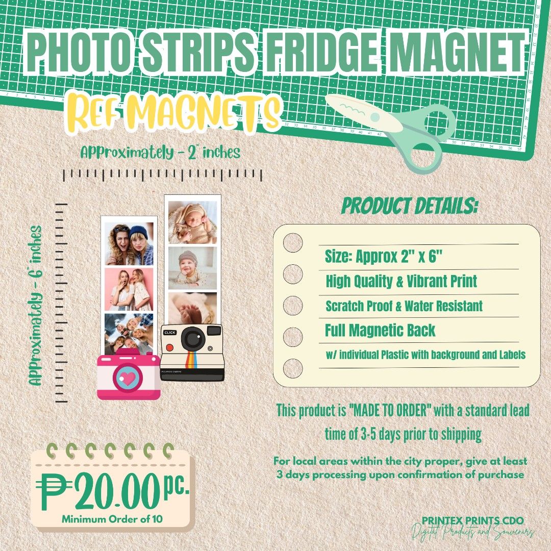 Photo Strips Inspired Ref Magnet for Souvenirs and Giveaways, Looking ...