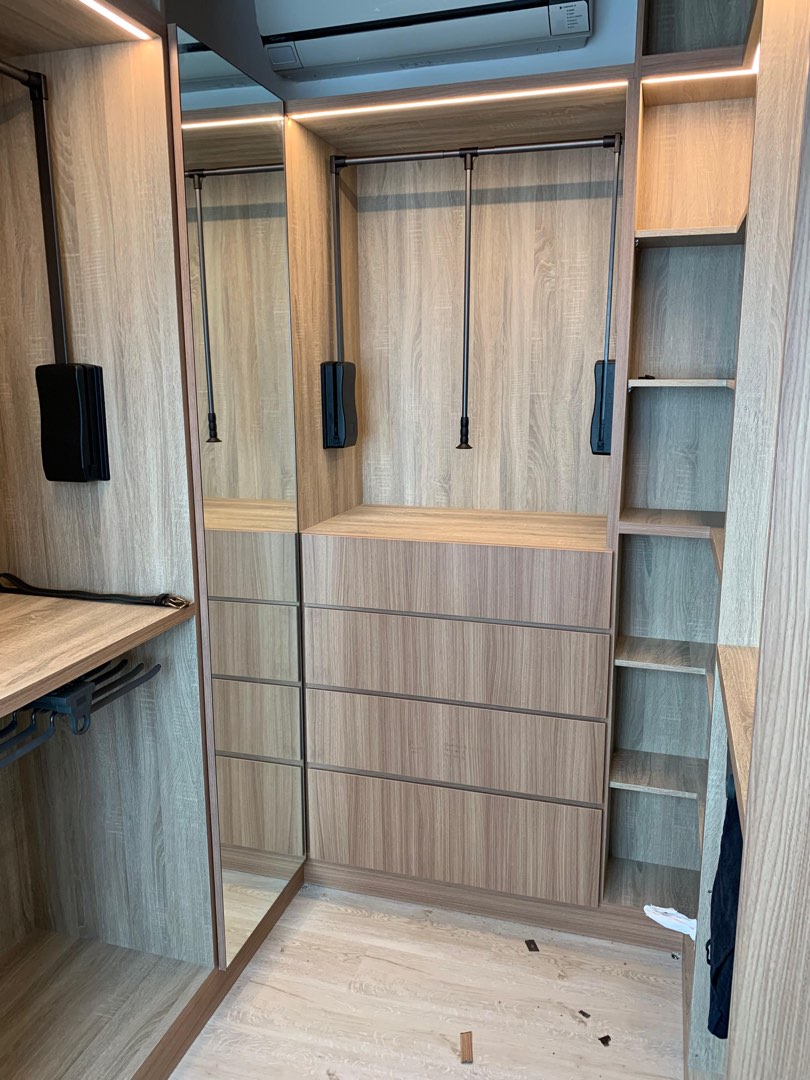 Pull Down Wardrobe Clothes Lifter Rack, Furniture & Home Living, Home ...