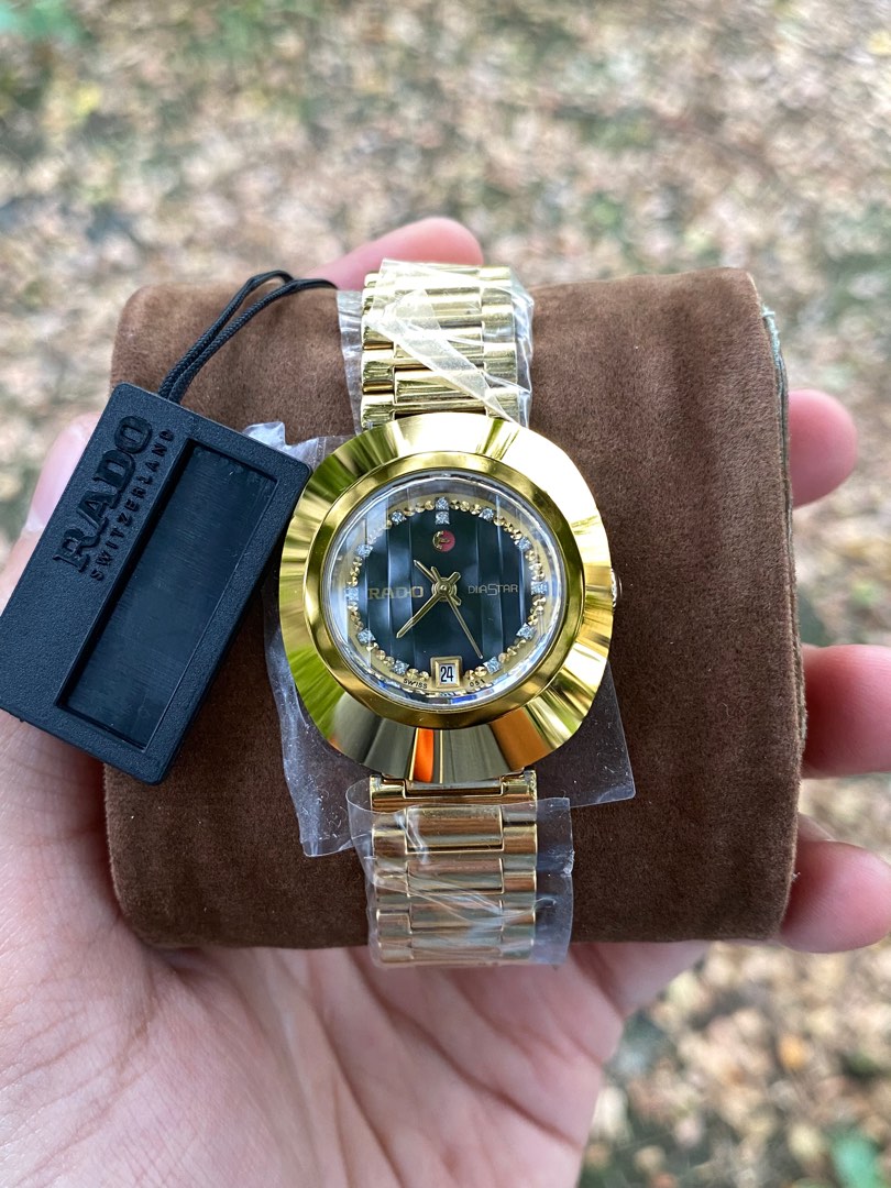 RADO Diastar Black & Gold Dial Ladies Watch, Luxury, Watches on Carousell