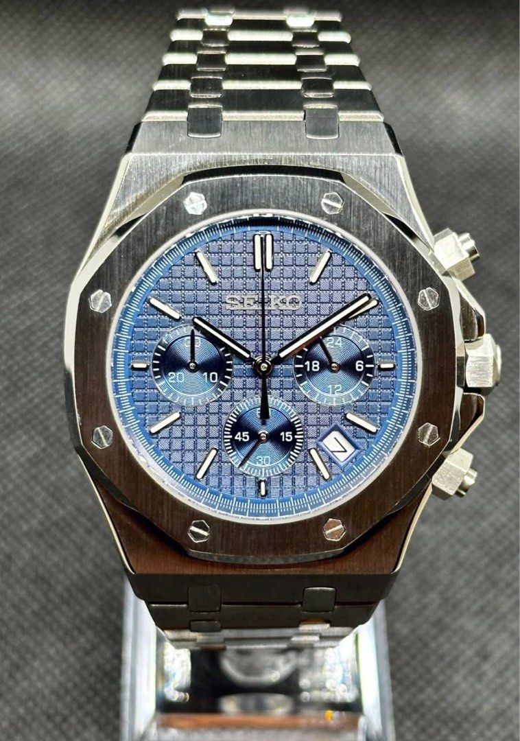 Seiko mod X Ap Royal Oak Blue Dial, Luxury, Watches on Carousell