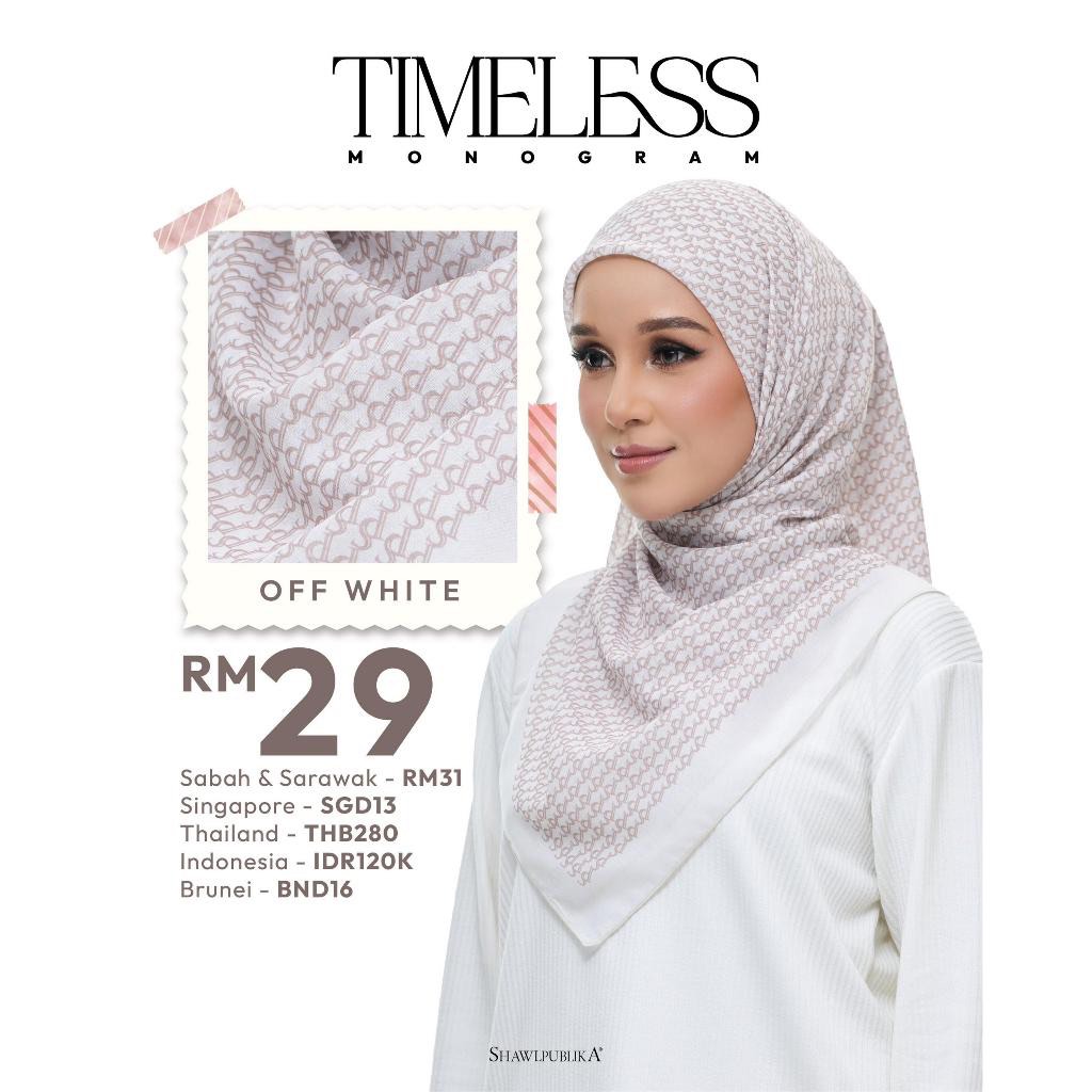 Shawlpublika timeless (off white), Women's Fashion, Muslimah Fashion ...