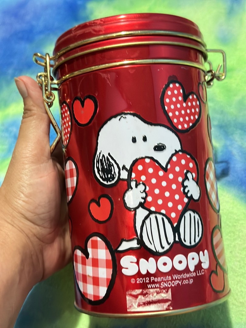 Snoopy Tin Can Canister universal Studios Japan Hug your Heart, Hobbies ...