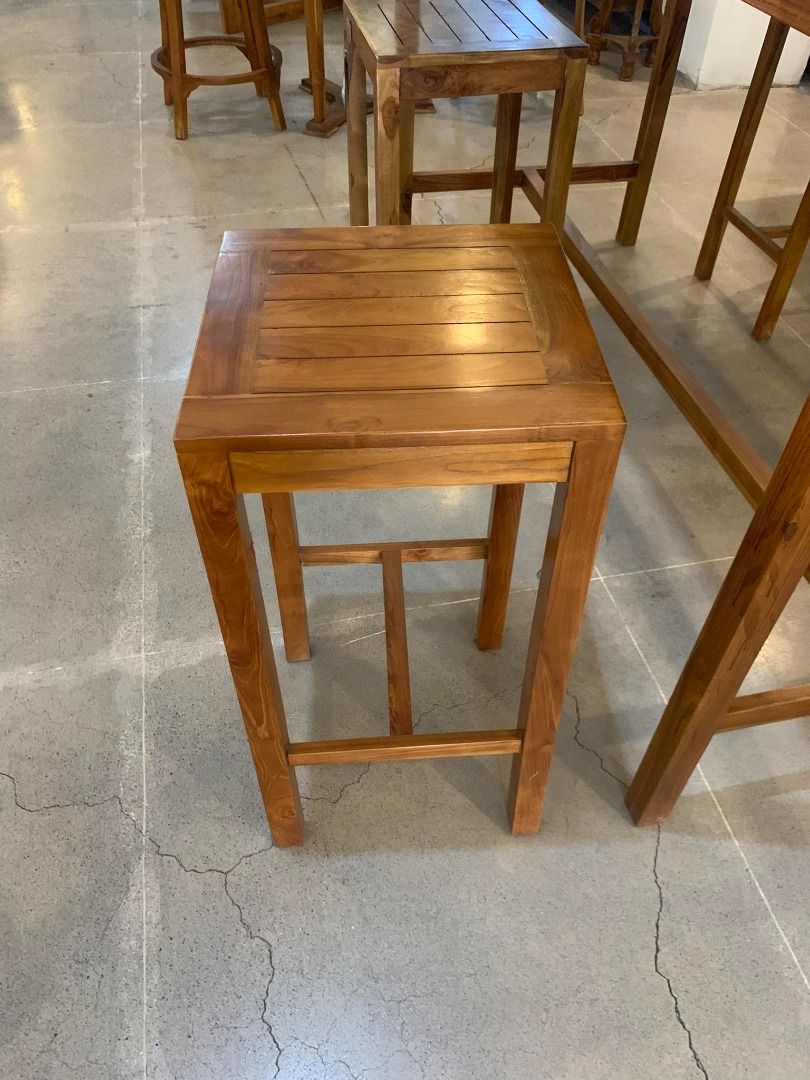 Solid Teak Wood Garden Bar Chair without Back Furniture, Furniture ...