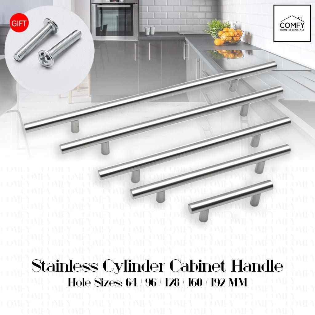 Stainless Steel Cylinder Cylindrical Cabinet Handle Drawer Pull Closet ...