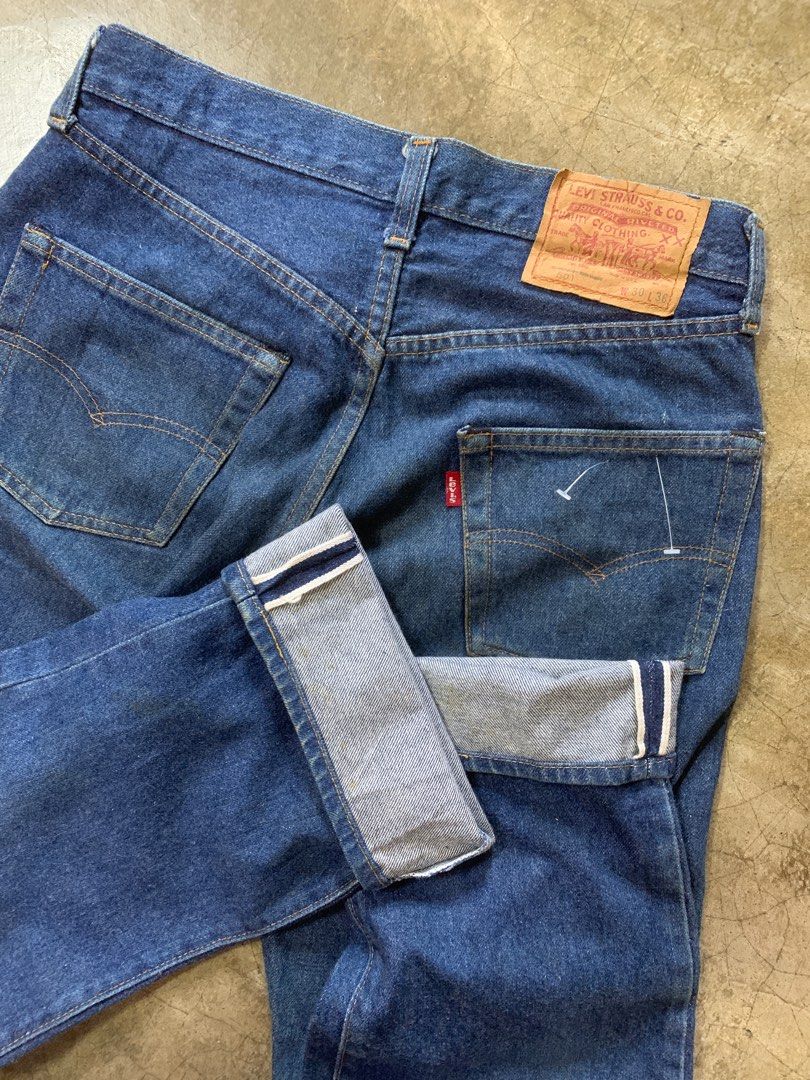 vintage 80 levis 501 selvedge kain bulu kilang 524 made in use vtg og rindem denim jeans xx not ...