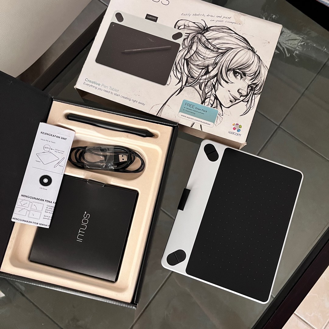 Wacom Intuos Pen Tab CTL 490 Small white - creative drawing pen tablet ctl490 digital drawing ...