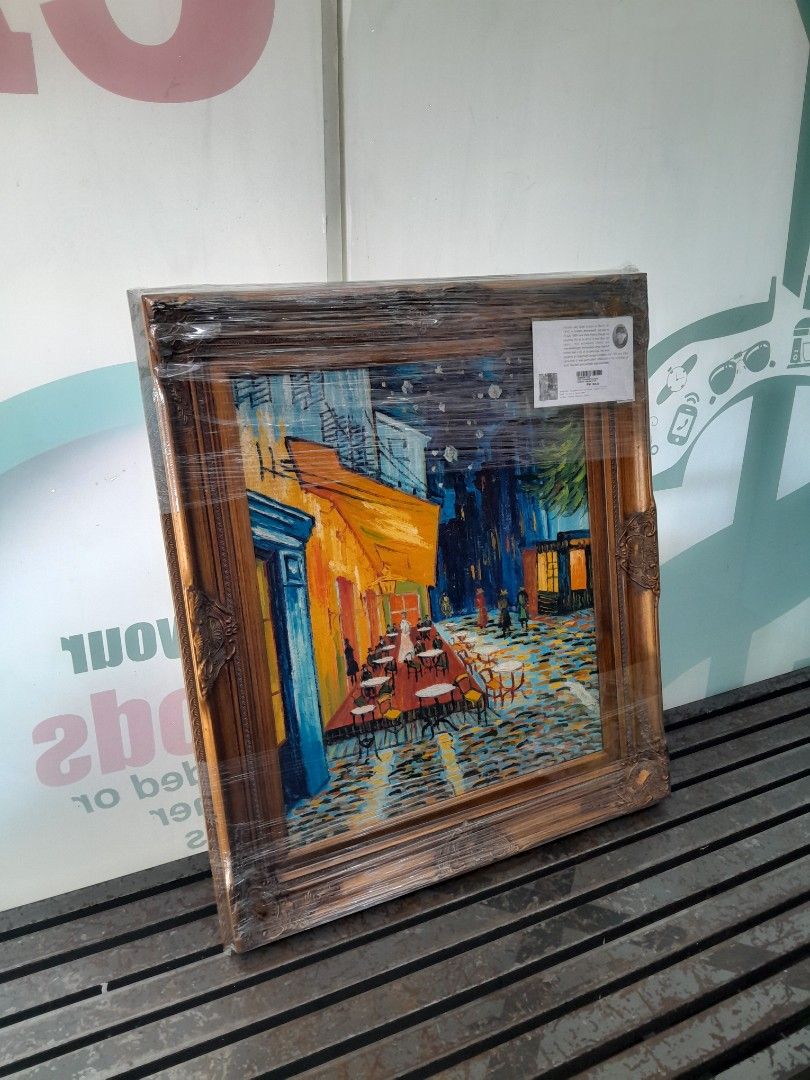 Wood Monet Van Gogh Frame Oil Painting 27" x 31", Furniture & Home ...