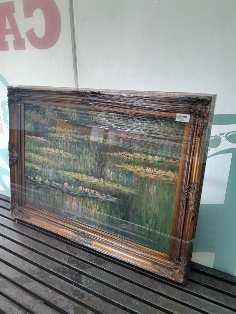 Wood Monet Van Gogh Frame Oil Painting 44" x 27", Furniture & Home ...