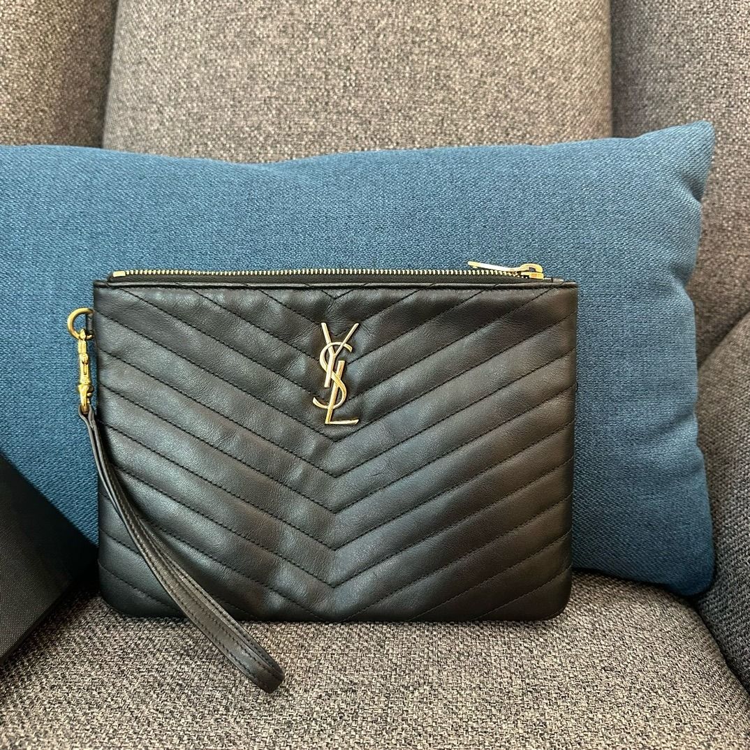 YSL Clutch in Black, Luxury, Bags & Wallets on Carousell