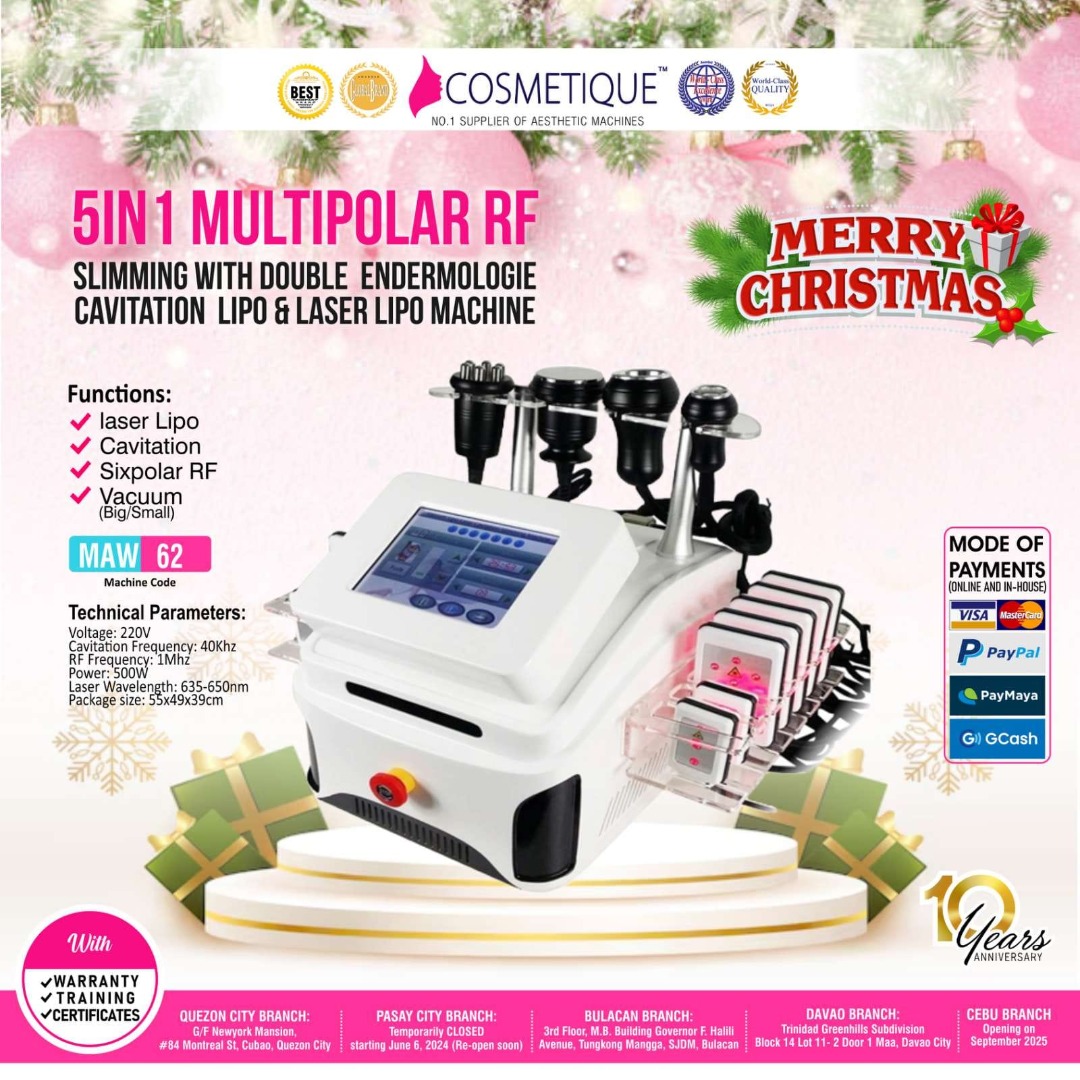 5 in 1 Multipolar RF Slimming Machine With Doudble Endermologie, Beauty ...