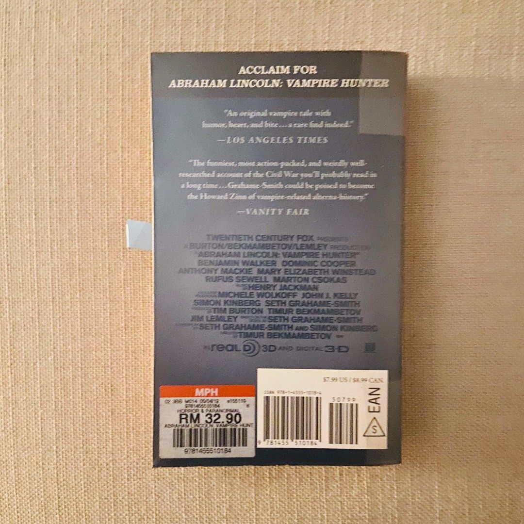 Abraham Lincoln Vampire Hunter by Seth Grahame-Smith Secondhand book ...