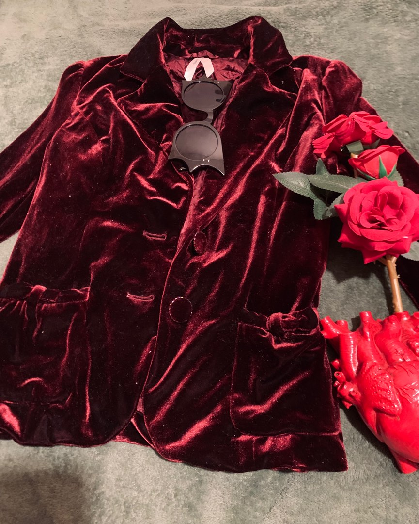 BLOODY RED COAT GOTHIC ALT, Women's Fashion, Coats, Jackets and ...